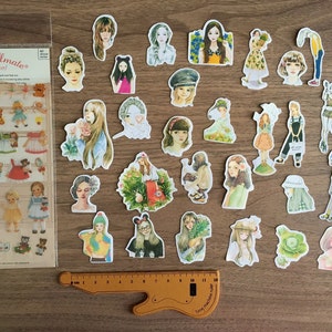 30 Cute Girl Sticker Teen Girl Sweet Girl Lovely Girl Pretty Girl Flake ...