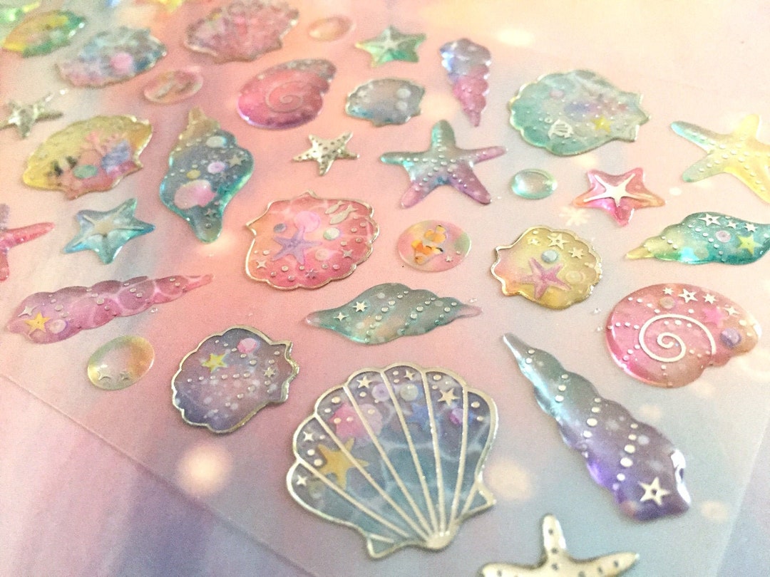 Pretty Seashell Sticker Pearl Shell Ocean Shells Oyster Shell Starfish ...