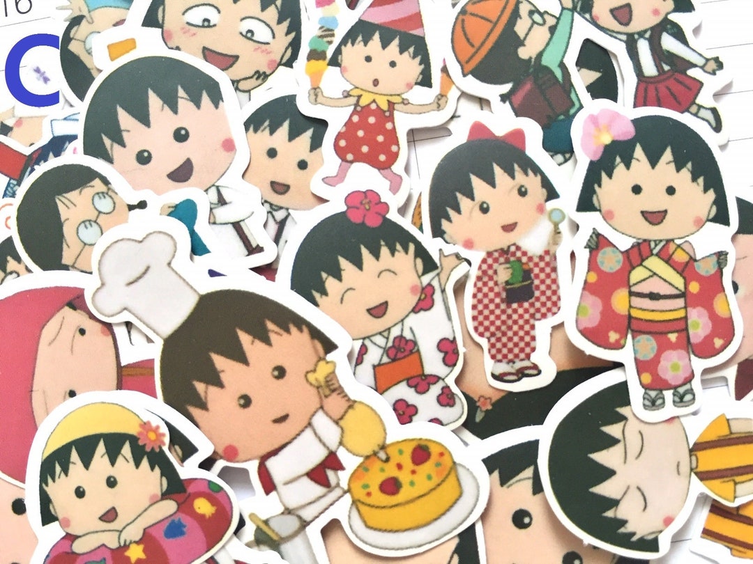 Chibi Maruko Chan Sticker Cute Girl Maruko Funny Family Sakura Family ...