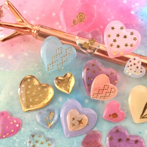 Colorful Sweet Heart Sticker Lovely Heart Cute Heart Epoxy Sticker ...