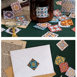 46 Tile Stickers Mini Tile Retro Boho Tile Vintage Bohemian Pattern ...