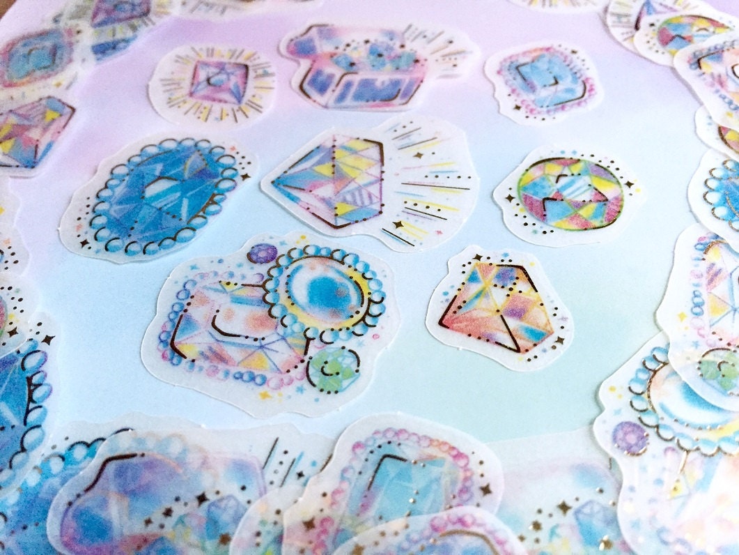 48 colorful diamond stickers hung diamond gemstone jewelry | Etsy