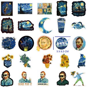 50 Van Gogh Painting Sticker Van Gogh Vincent Van Gogh Themed Paintings ...