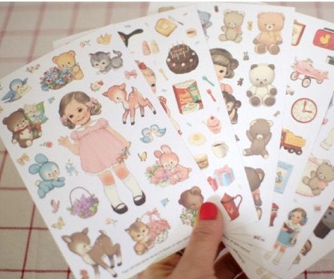 Paper Doll Mate Sticker Vintage Doll Sweet Girls Sticker Fancy Girl ...