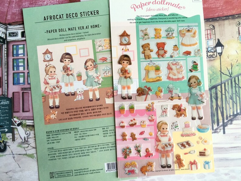 Adorable Little Girl Sticker Lovely Toddler Girl Cake Shop Paper Doll ...