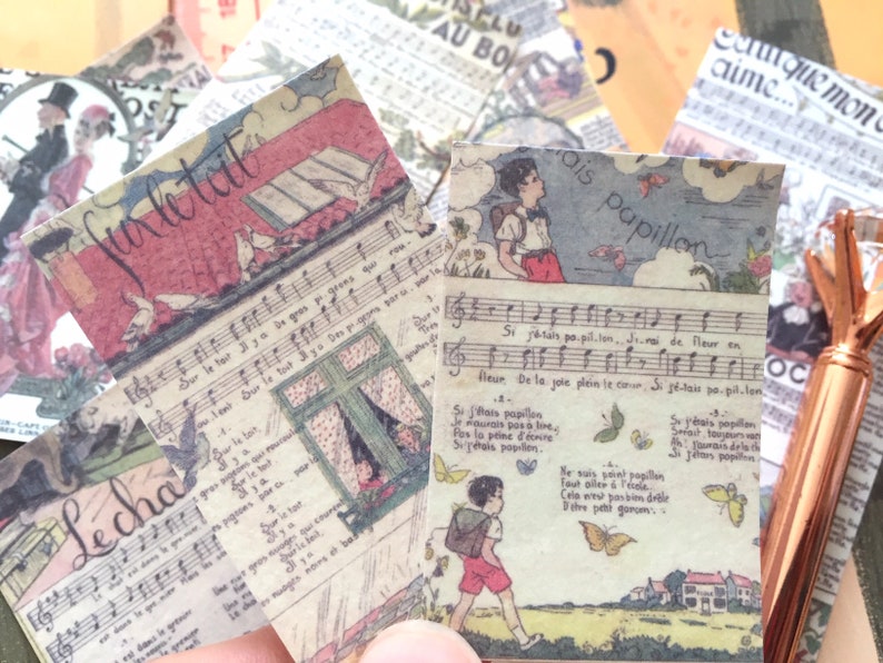 50 Mini Music Lyric Book Sticker Piano Sheet Retro Fairy Tale Music ...