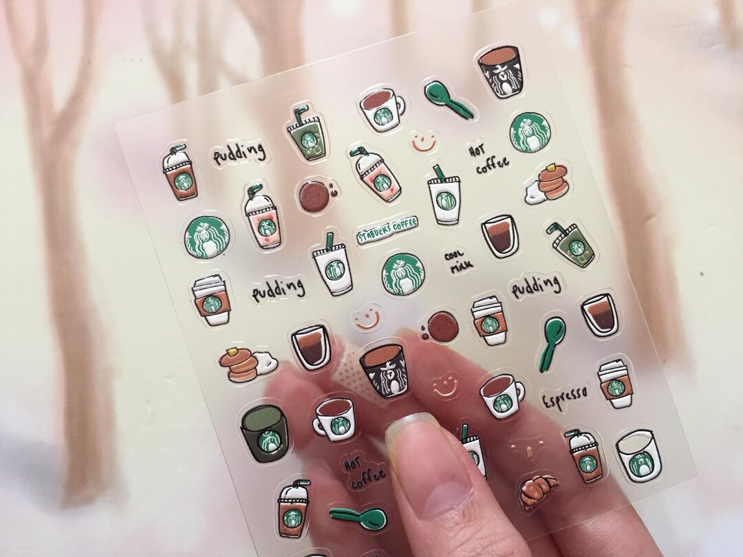 50 Coffee Themed Sticker Coffee Mag Coffee Lovers Coffee Nail Art Decal ...