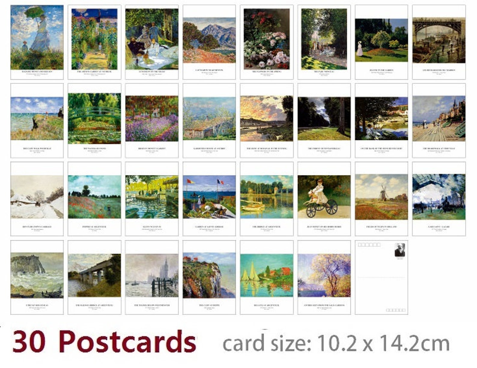 Claude Monet Postcard 30 Classic Collection Canvas Art Print - Etsy