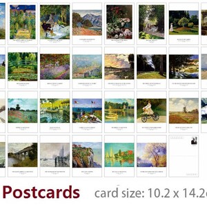 Claude Monet Postcard 30 Classic Collection Canvas Art Print Monet ...
