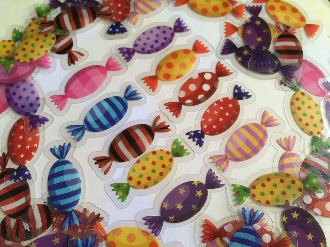 Sweet Candy Sticker Colorful Candy Yummy Food Party Flake | Etsy