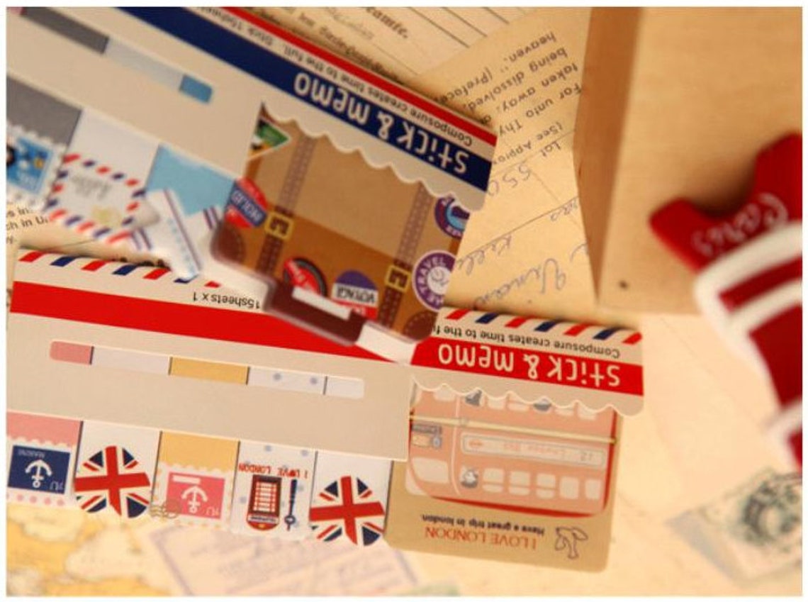Luggage Case Memo Mini Envelope Sticky Note Travel Handbook Travel ...