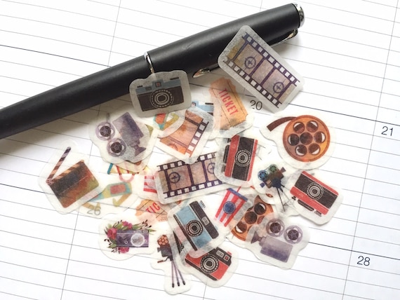 32 Old Movie Icon Stickers Filming Theme Movie Clipper Board - Etsy