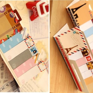 Luggage Case Memo Mini Envelope Sticky Note Travel Handbook Travel ...