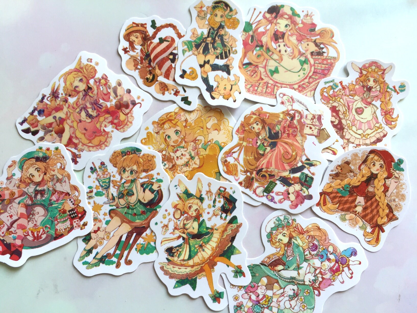 Cute comic girl sticker cosplay teen girl pet rabbit unicorn | Etsy