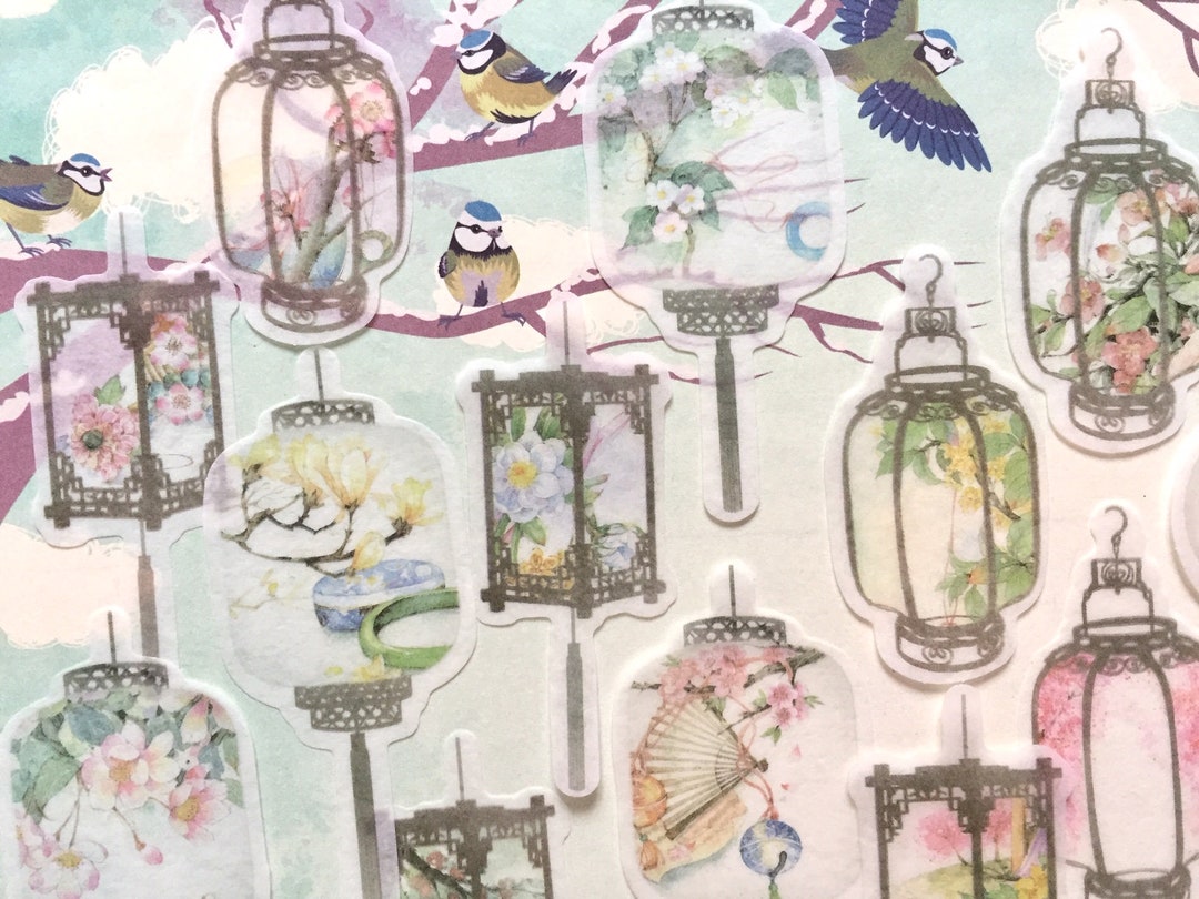 Paper Lantern Stickers Chinese Lantern Flower Lantern Vintage Chinese ...