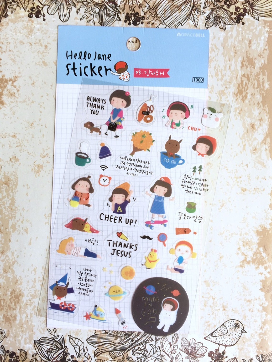 Cheer up Girl Sticker Adorable Girl Daily Life Sticker Teen | Etsy