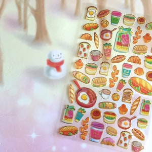 Breakfast Food Stickers Brunch Lunch Yummy Fried Egg French Bread Egg ...