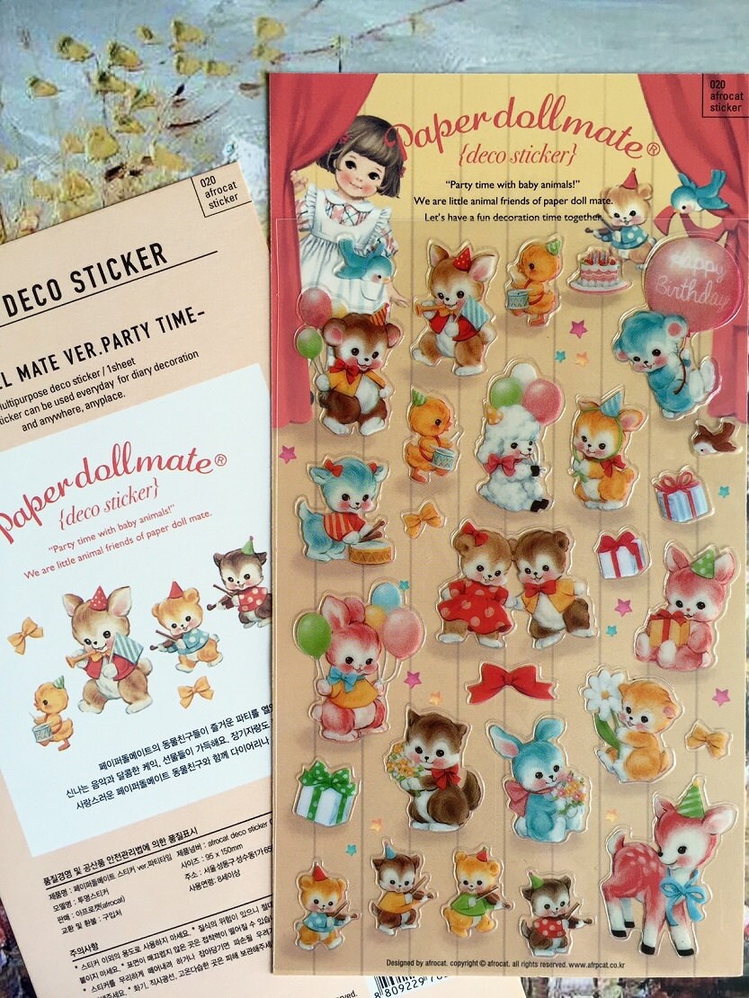 Retro animal adorable pet sticker lovely rabbit teddy bear | Etsy