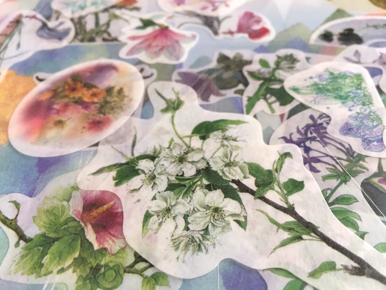 Set of 6 Oriental Flower Art Stickers Traditional Flower - Etsy