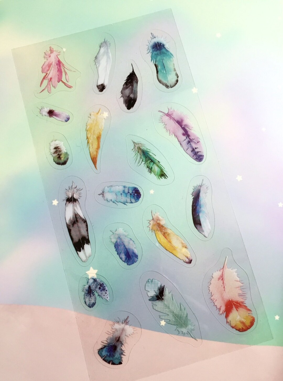 Feather Sticker Indian Feather Bird Feather Colorful Feather Deco ...