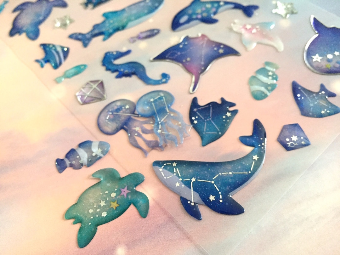 Sea World Sticker Underwater Theme Dolphin Turtle Ray Fish Tropical ...