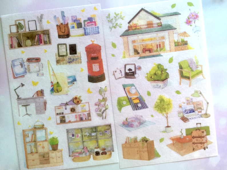6 Sheet Dream House Sticker Country Style Furniture Study Room Living ...