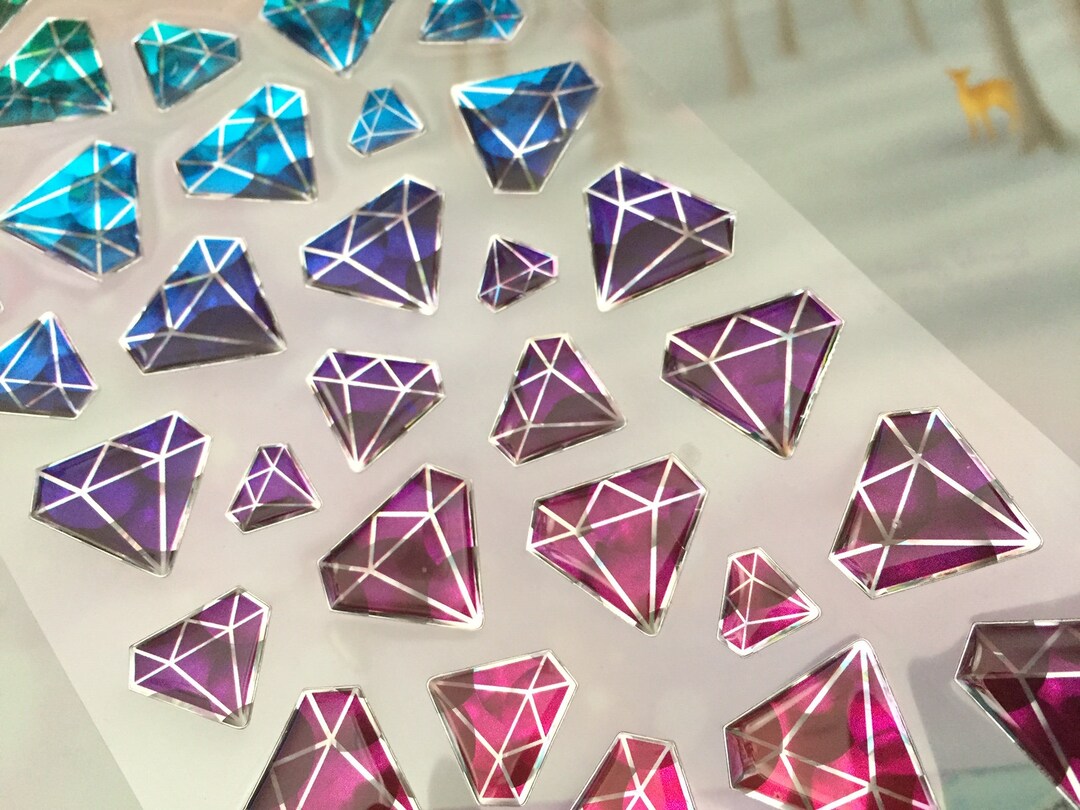 Rainbow Diamond Sticker Crystal Gemstone Epoxy Sticker Gradient ...