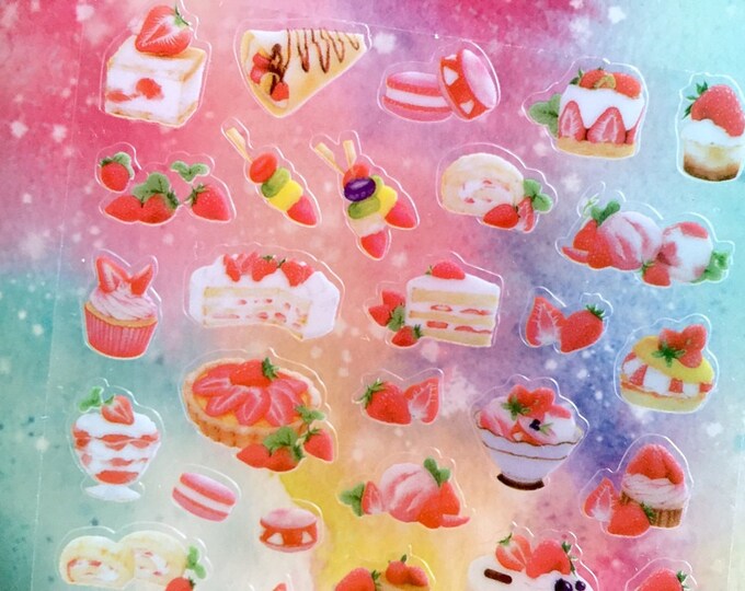 Strawberry Sticker Strawberry Theme Strawberry Cake Deco Sticker ...