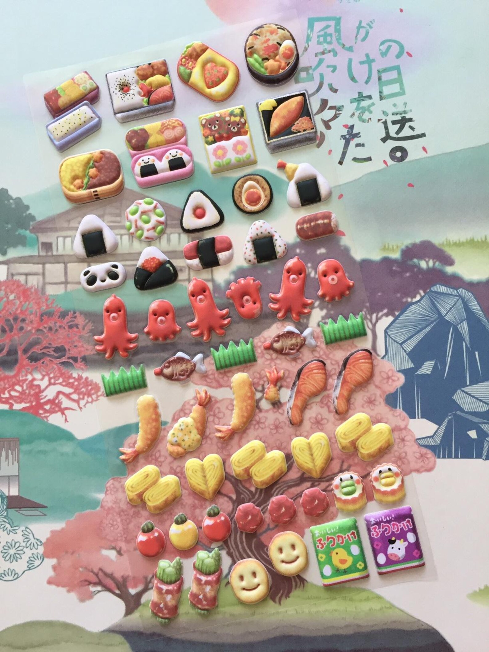 Japanese Octopus Sushi Roll Puffy Sticker Tako Lunch Box Art Food Art ...