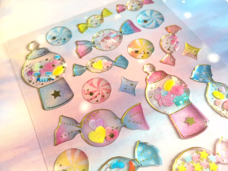 Colorful Candy Sweet Dessert Sticker Jelly Bean Lollies Macaron Ice ...