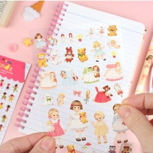 Adorable Toddler Girl Sticker Lovely Little Girl Retro Toy | Etsy