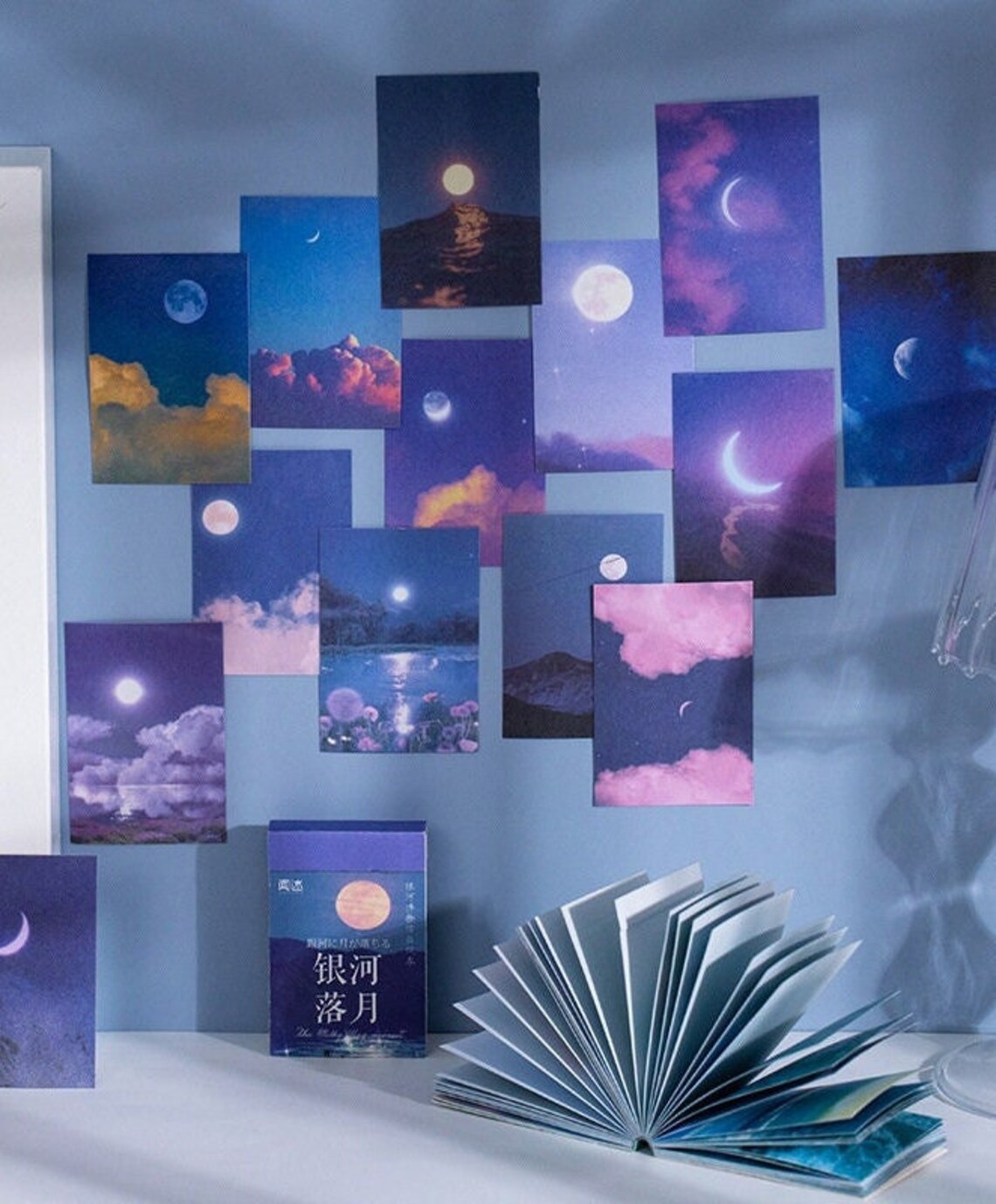 50 Moon Scenery Stickers Book Mini Book Moon Collection Full - Etsy