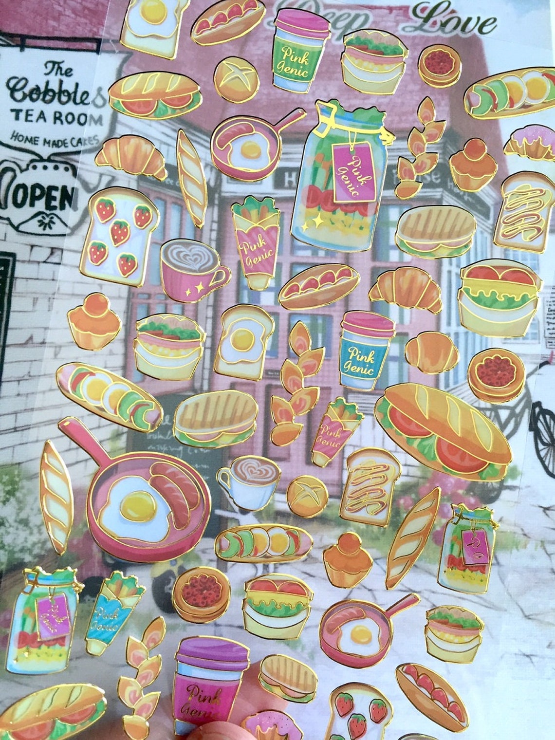 Breakfast food stickers Brunch lunch yummy fried egg french | Etsy