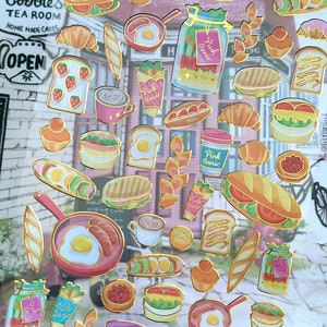 Breakfast Food Stickers Brunch Lunch Yummy Fried Egg French Bread Egg ...