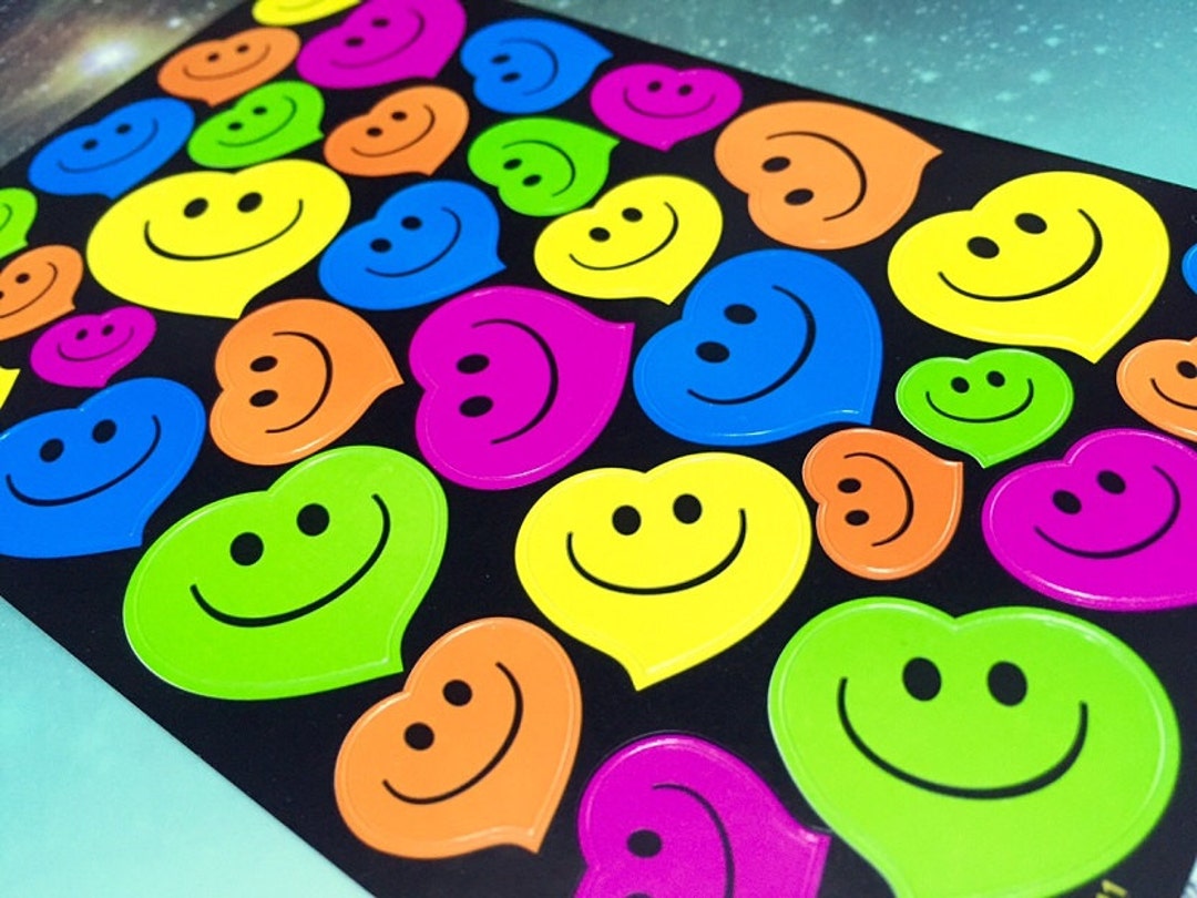 Happy Heart Sticker Smiling Face Happy Face Rainbow Ha Ha Face Sticker ...
