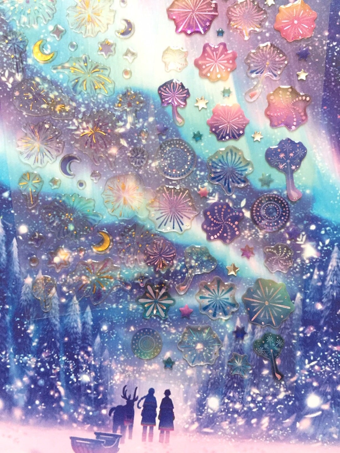 Firework Sticker Fantasy Fireworks Epoxy Sticker Starry Night Beautiful ...