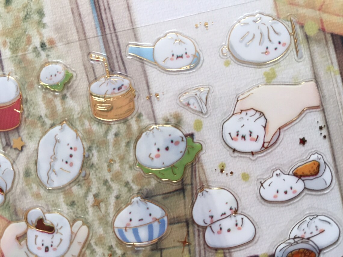55 BBQ Pork Bun Cute Dim Sum Stickers Chinese Bun Recipe Asia Gourmet ...