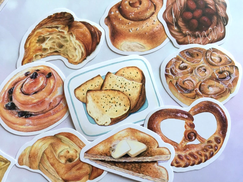 Mini Cute Bread Sticker Bakery Classic Bread Breakfast Bread | Etsy