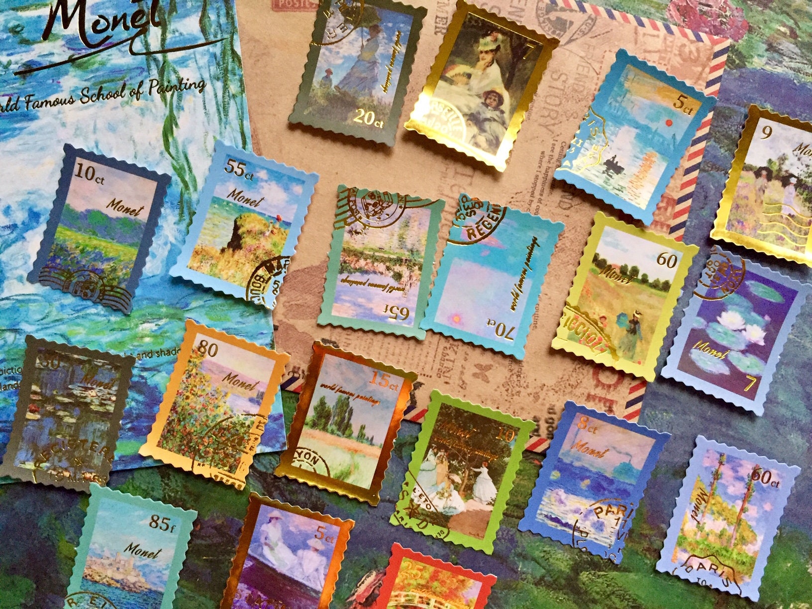 40 Claude Monet Collection Sticker Classic Monet Art Paintings | Etsy