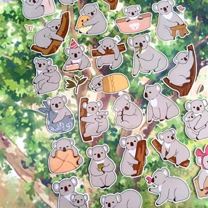 Koala Sticker Kawaii Animal Koala Bear Planner Sticker Woodland Animals ...
