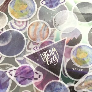 4 Dream Big Outer Space Planet Stickers Solar System Moon Earth Jupiter ...