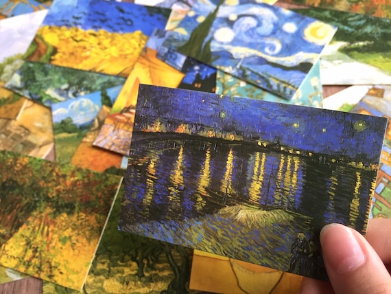 28 Van Gogh Artwork Mini Postcard Famous Oil Paintings | Etsy