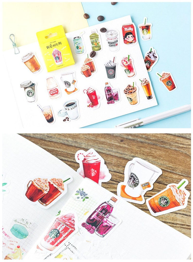 45 Mini Coffee Sticker Ice Coffee Cafe Mini Drink Cute Drink - Etsy