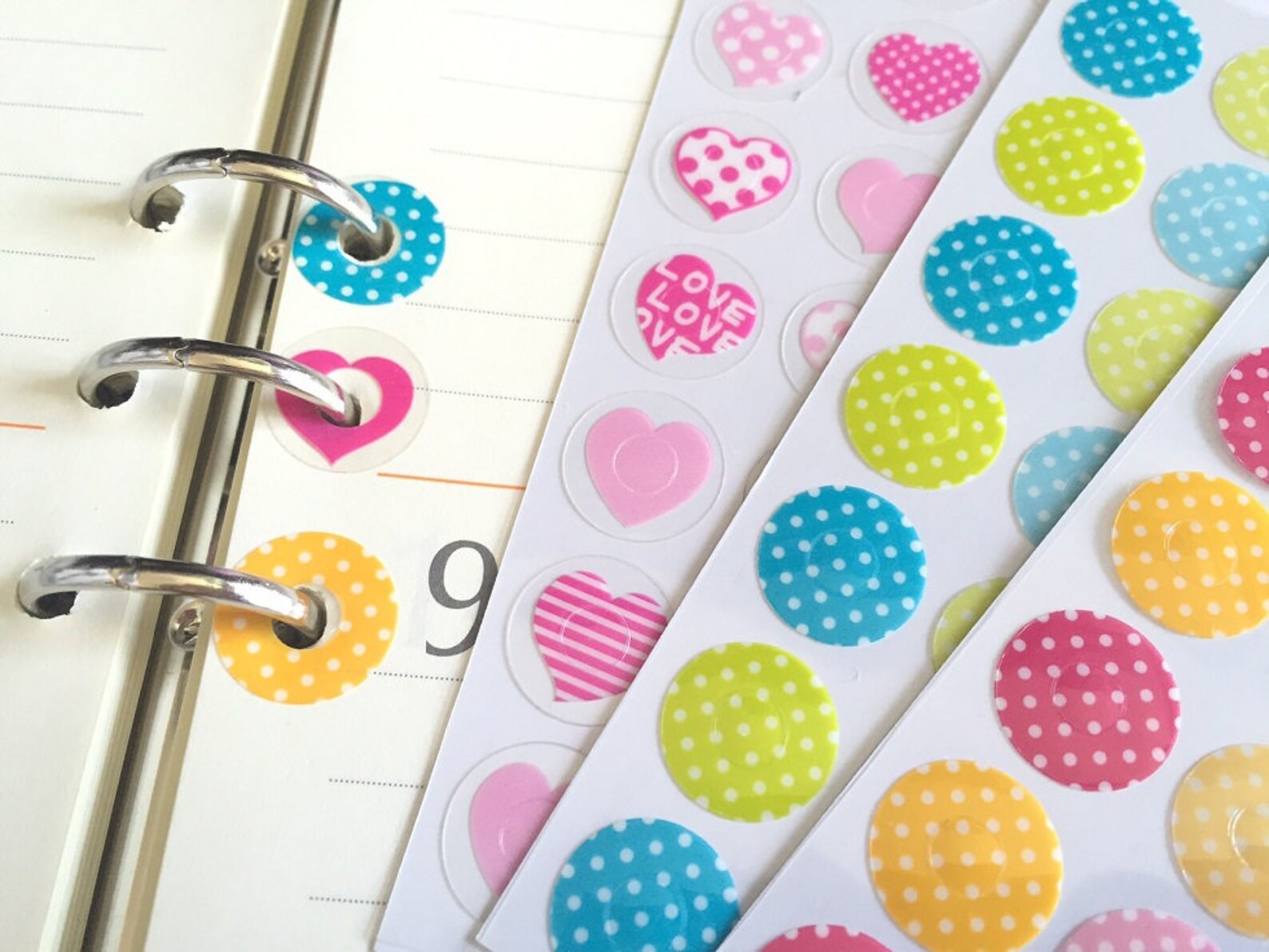 Ring Hole Sticker File Punched Holes Reinforcement Label Polka - Etsy