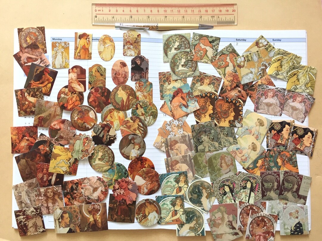 Alphonse Maria Mucha Sticker Set Alphonse Mucha Collection Mucha Art ...