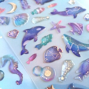 Fancy Sea World Sticker Underwater Animal Decor Blue Whale Dolphin Ray ...