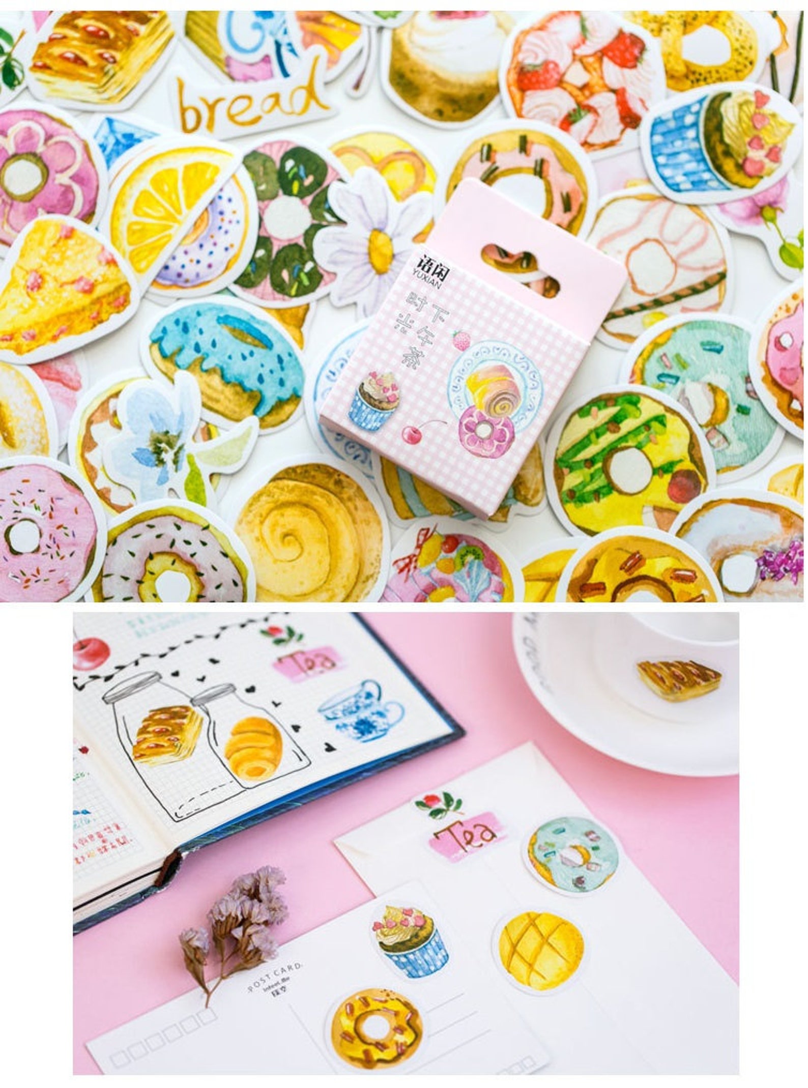 45 Tea Time Buffet Sticker Gourmet Dessert Donut Cupcake - Etsy