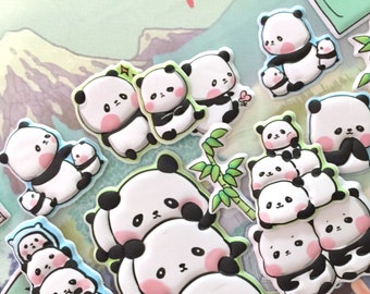 Panda Puffy Sticker Cute Animal Kawaii Pet Label Wildlife National ...