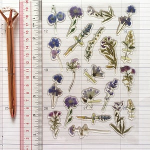 Purple Tone Dried Rose Epoxy Sticker Forever Purple Flower Collection ...