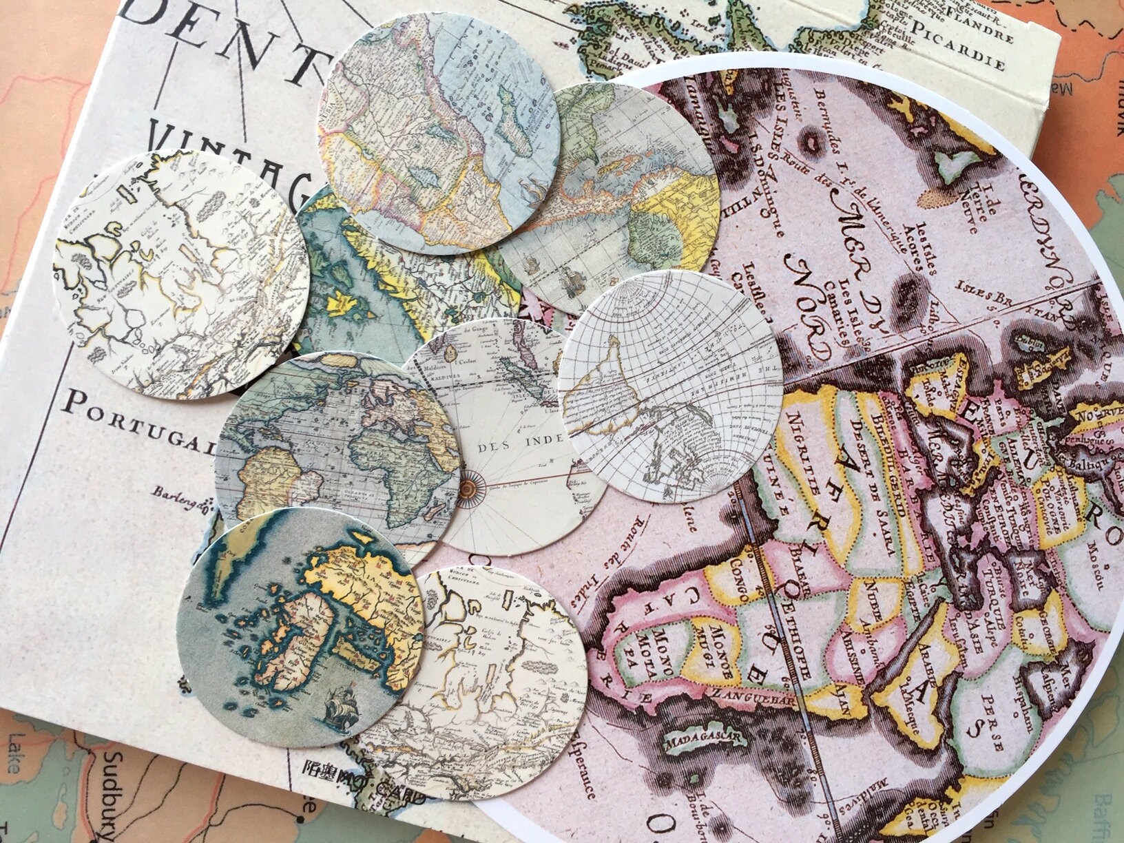 46 mini map sticker Ancient map world map vintage map retro | Etsy